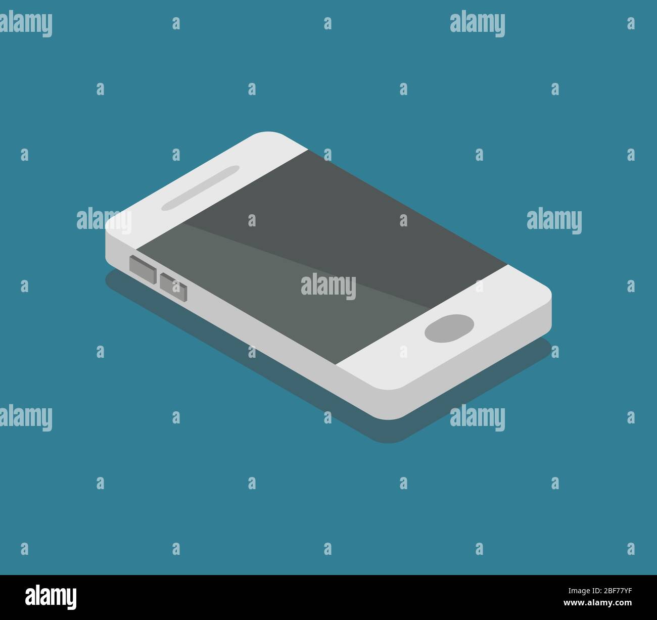 isometric smarthphone icon illustrated in vector on white background ...