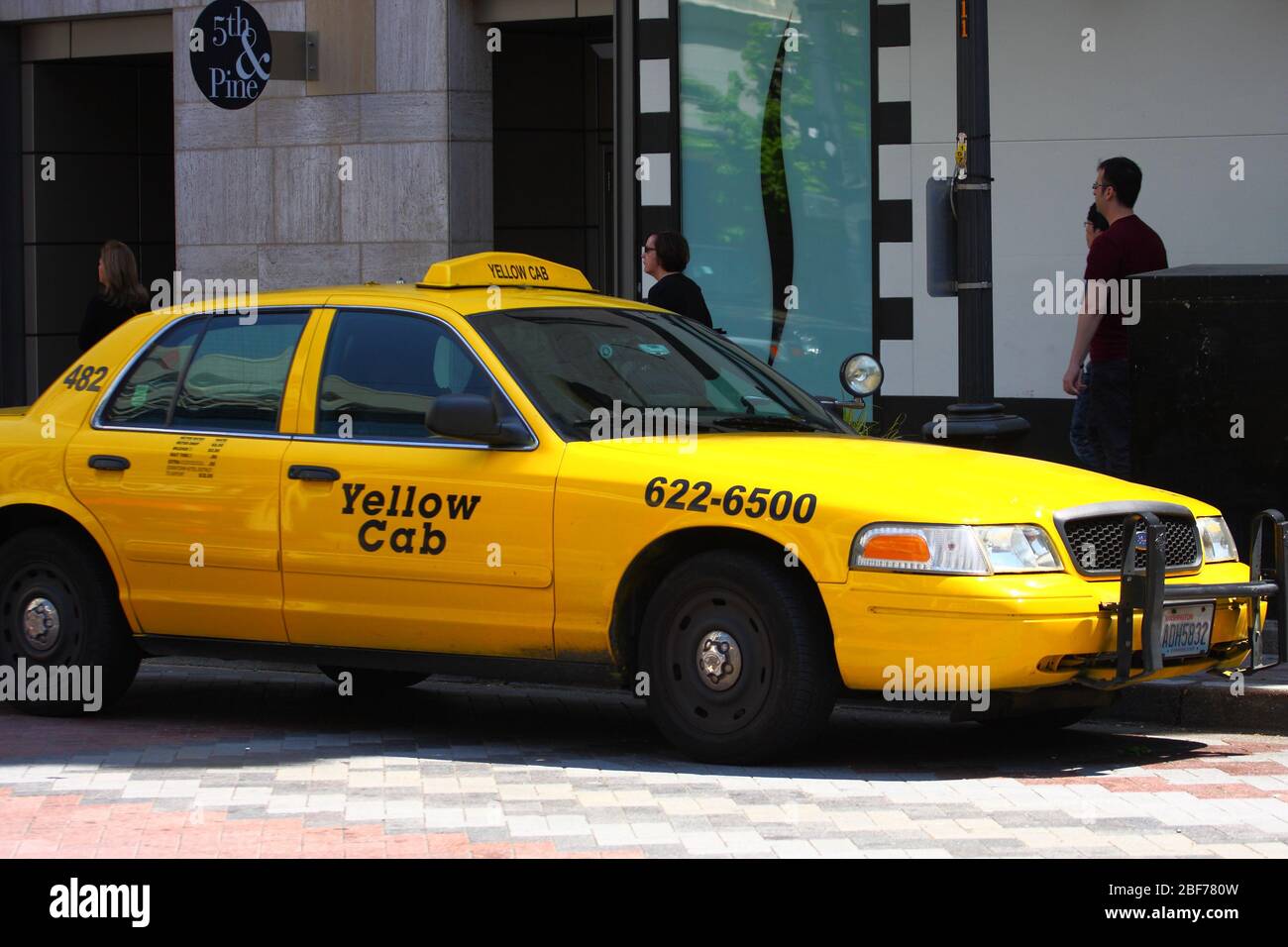 Yellow Cab on Street Stock Photo - Alamy