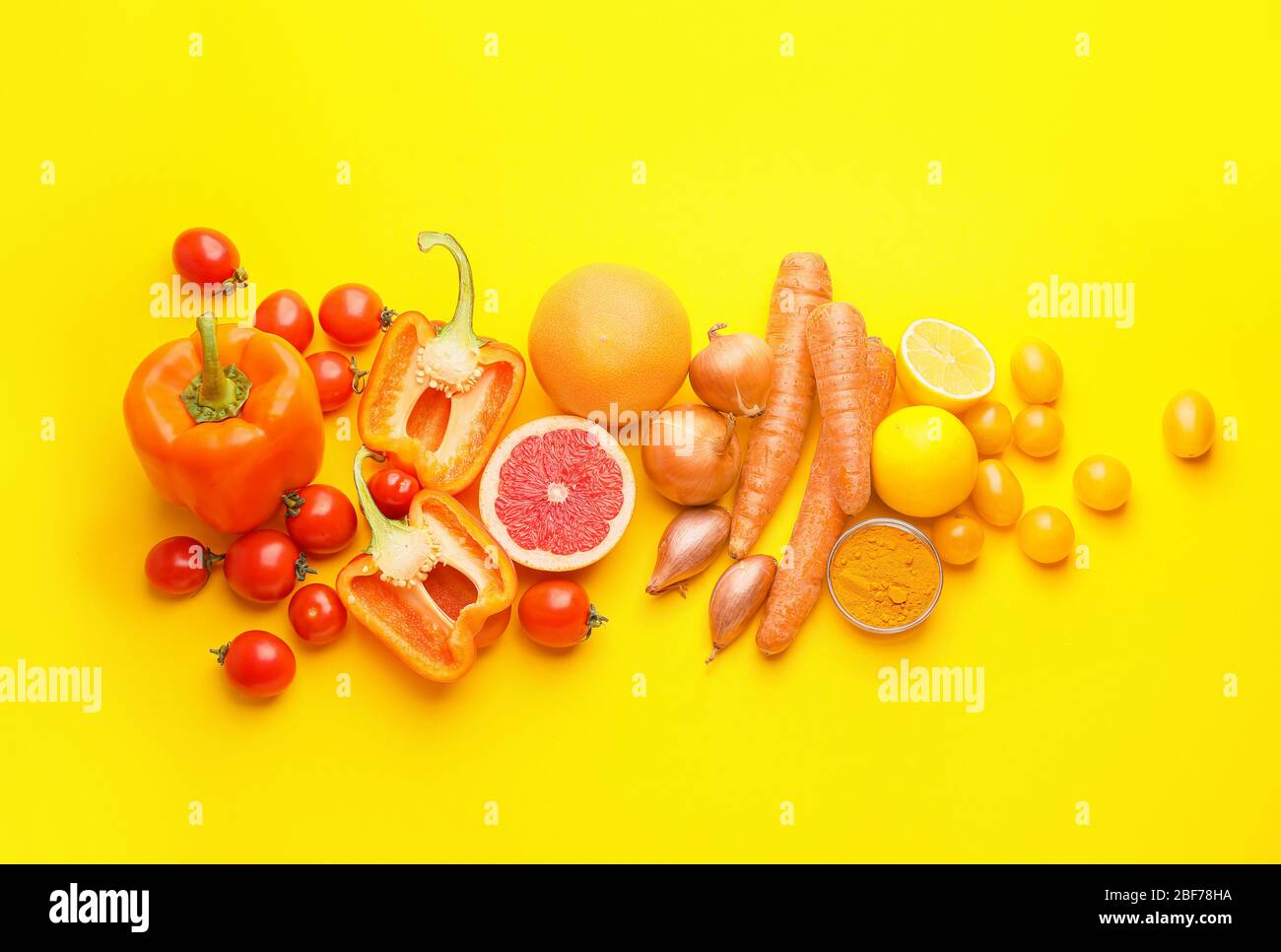 Healthy products on color background Stock Photo - Alamy