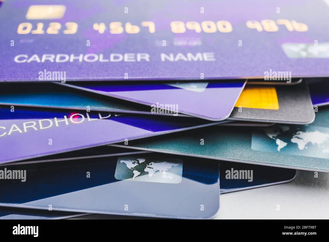 Plastic credit cards, closeup view Stock Photo - Alamy