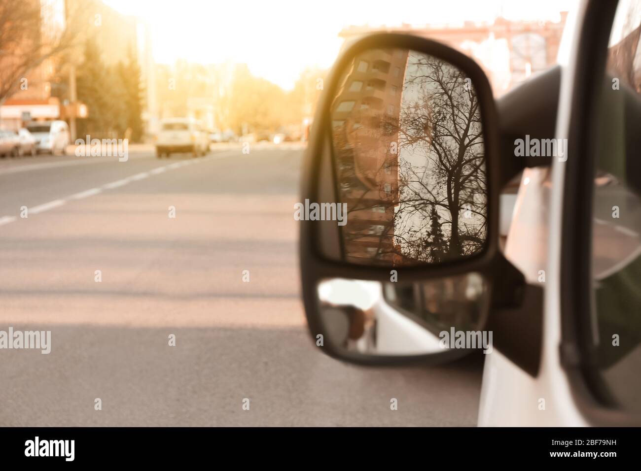 View of car side mirror, closeup Stock Photo - Alamy