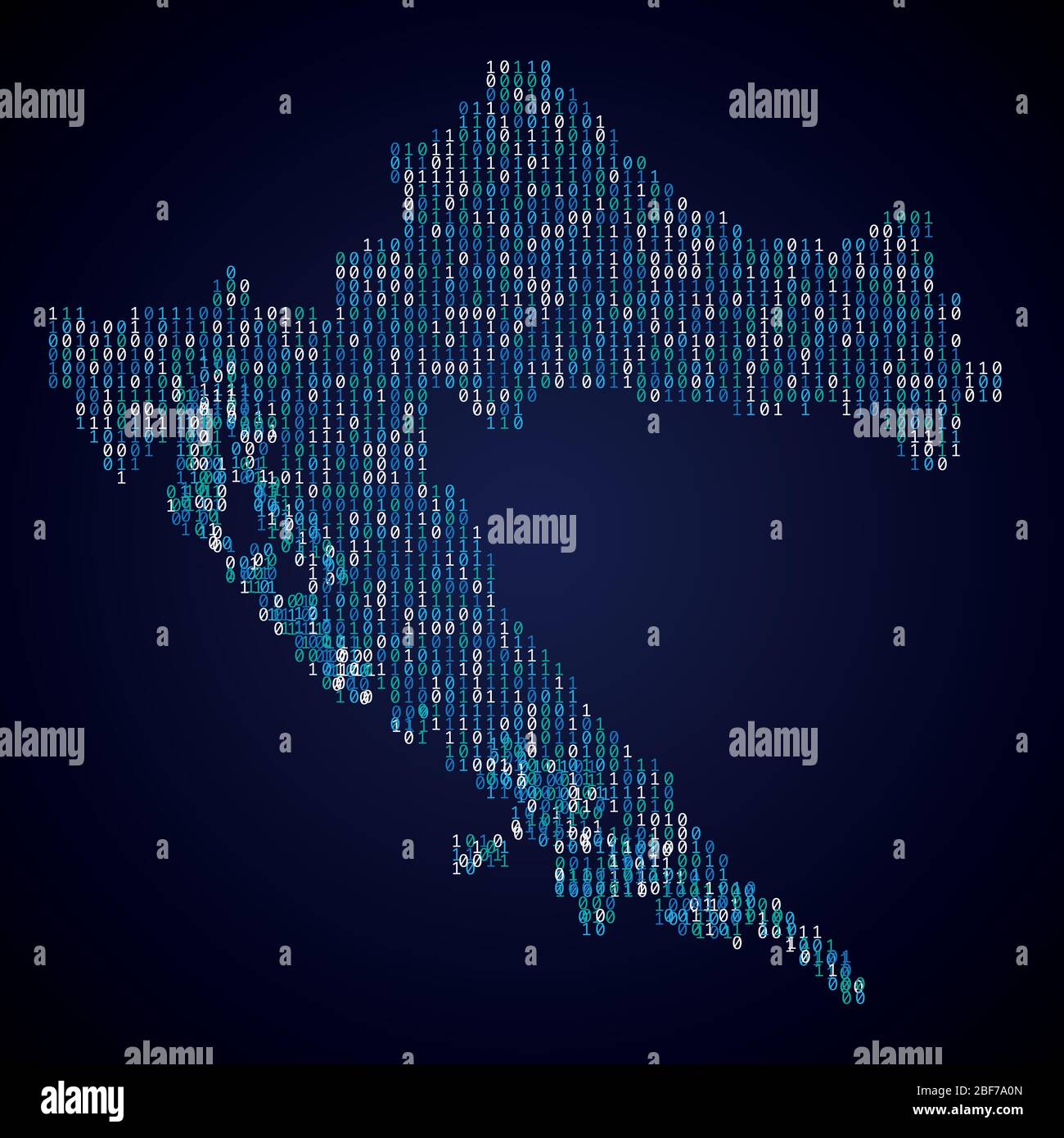 Croatia country map made from digital binary code Stock Vector Image ...