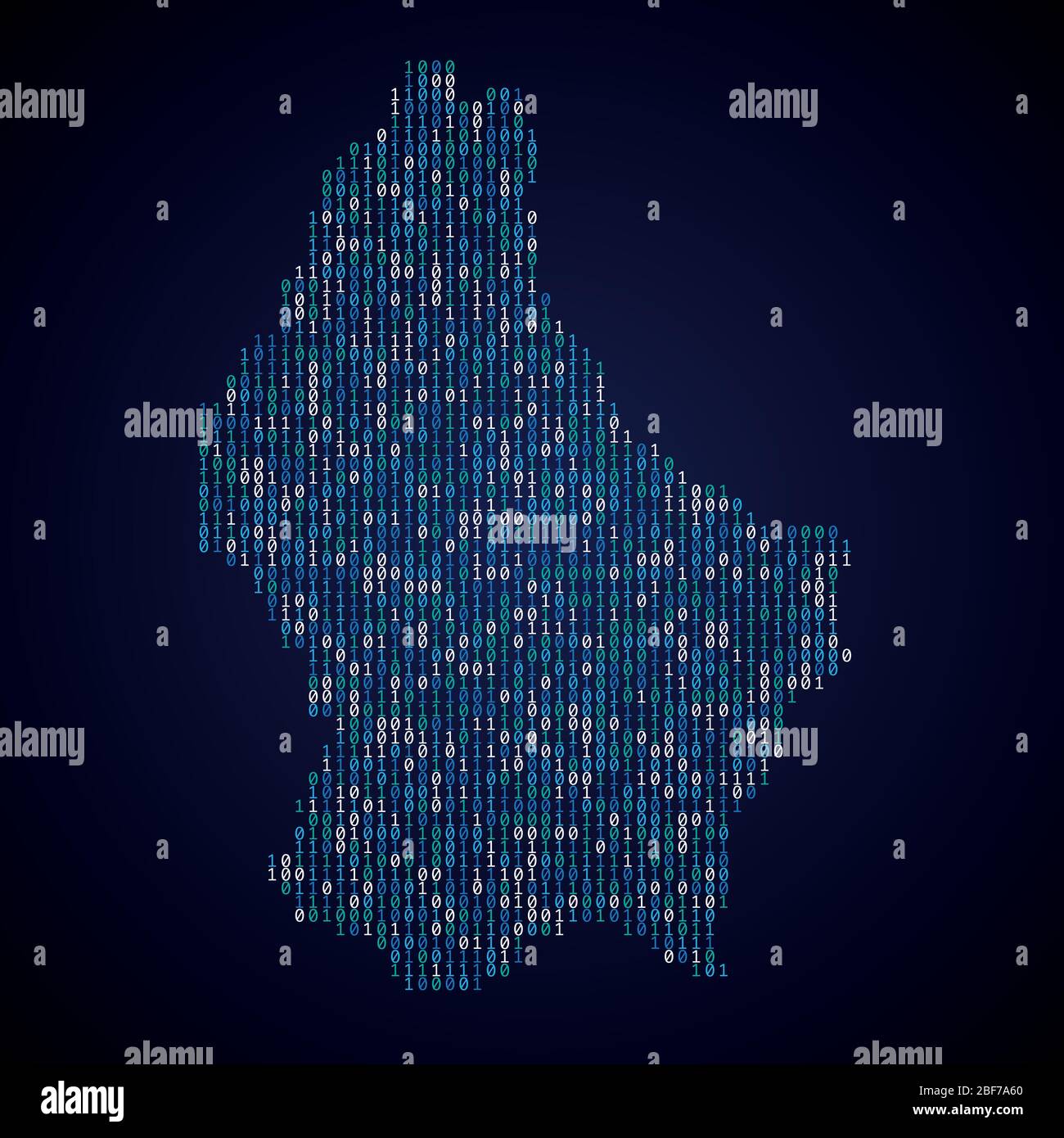 Luxembourg country map made from digital binary code Stock Vector Image ...