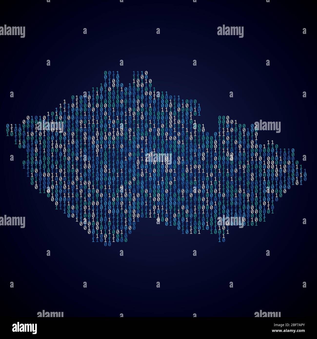 Czech Republic country map made from digital binary code Stock Vector ...