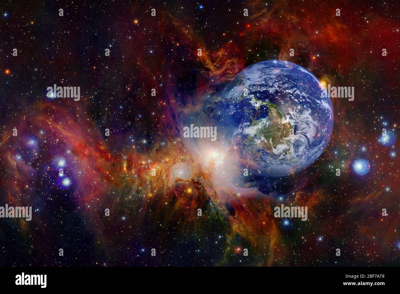 Planet Earth in outer space. Elements of this image furnished by NASA ...