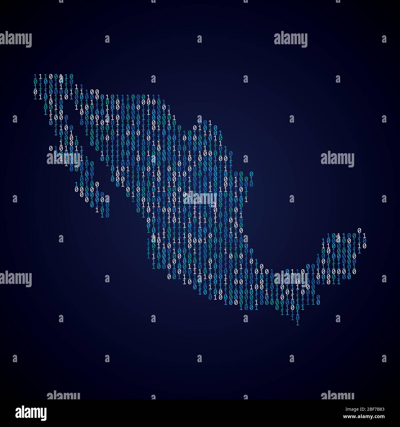 Mexico country map made from digital binary code Stock Vector Image ...