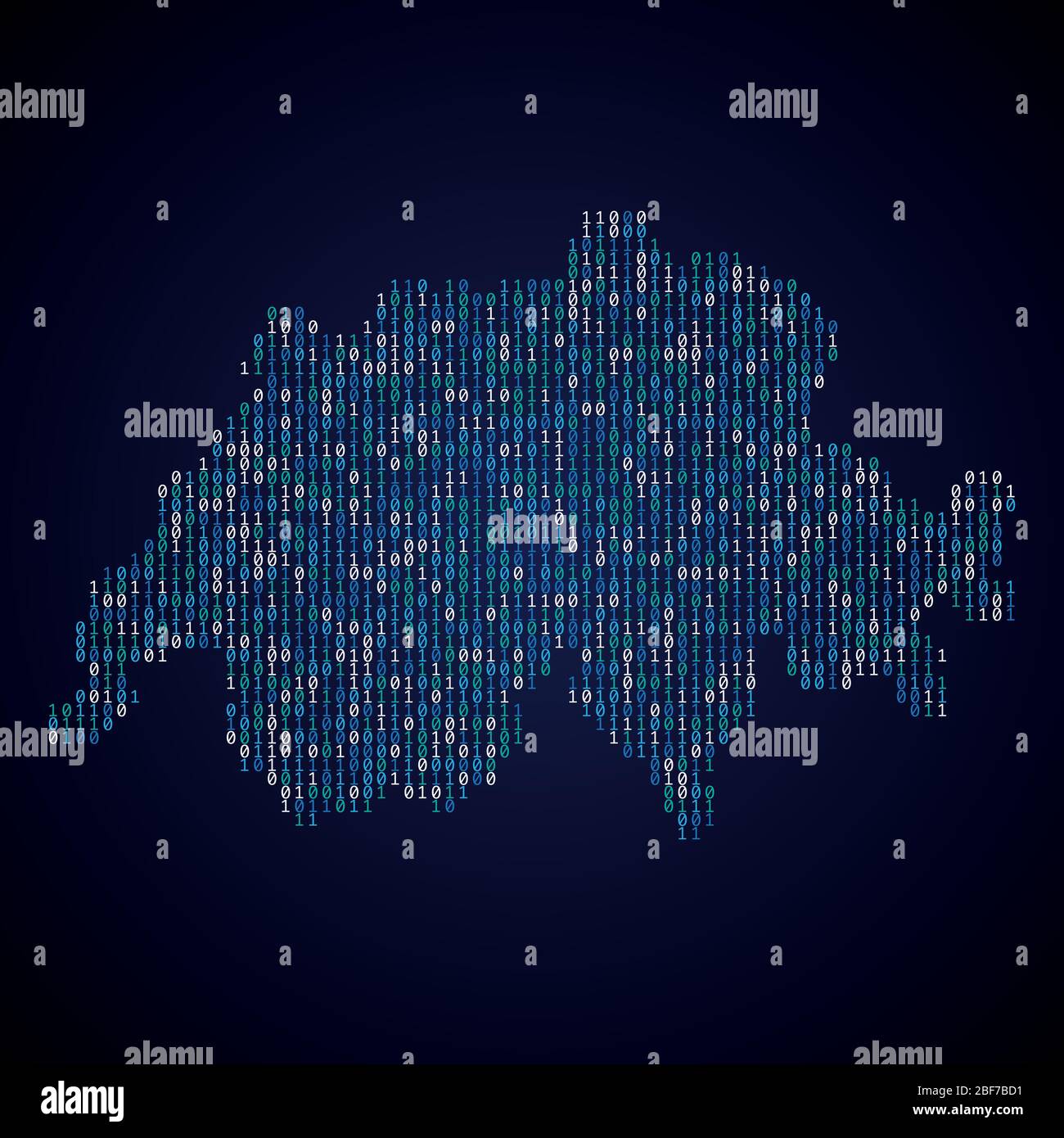 Switzerland country map made from digital binary code Stock Vector ...