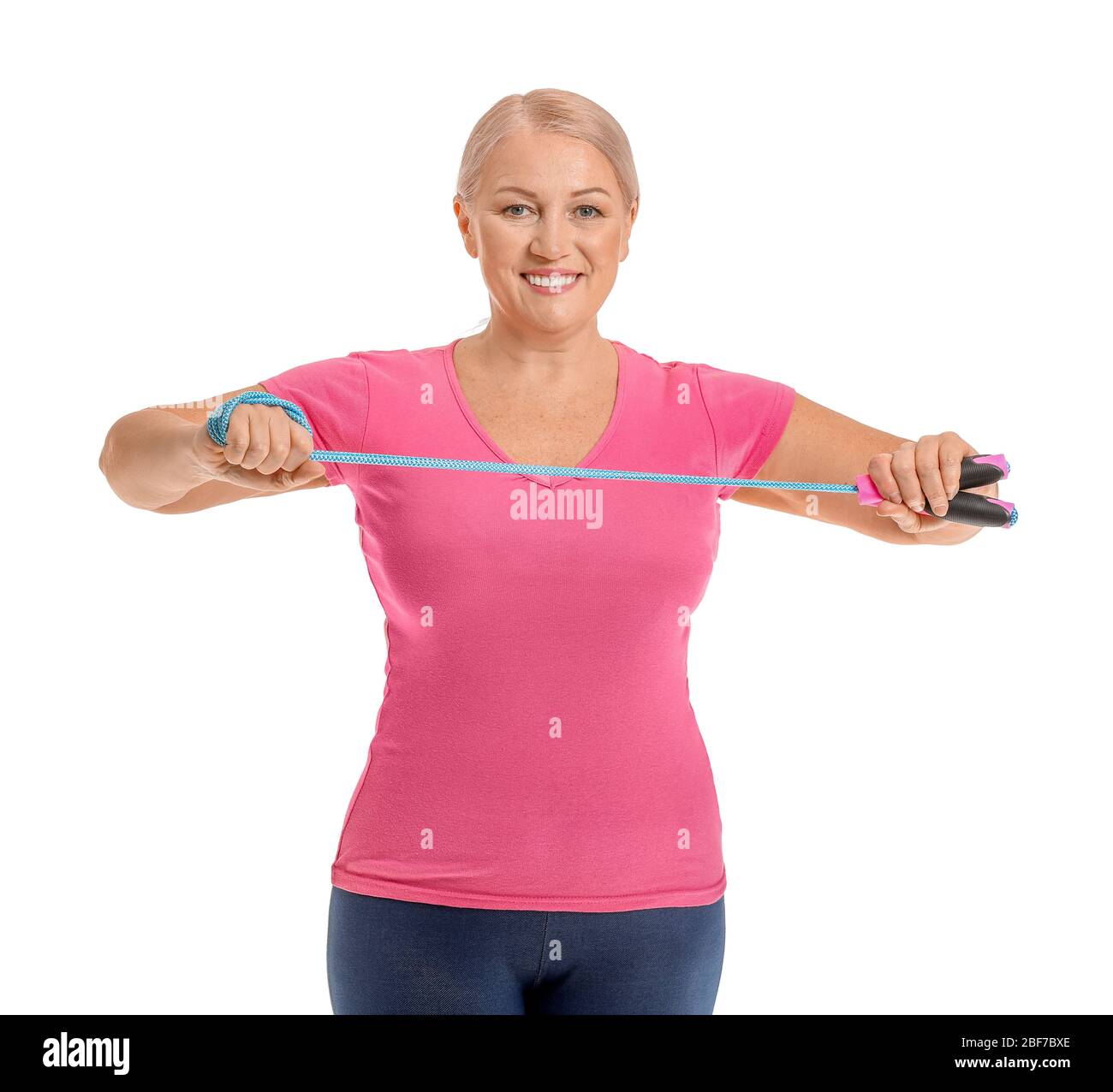 Senior woman jumping rope hi-res stock photography and images - Alamy