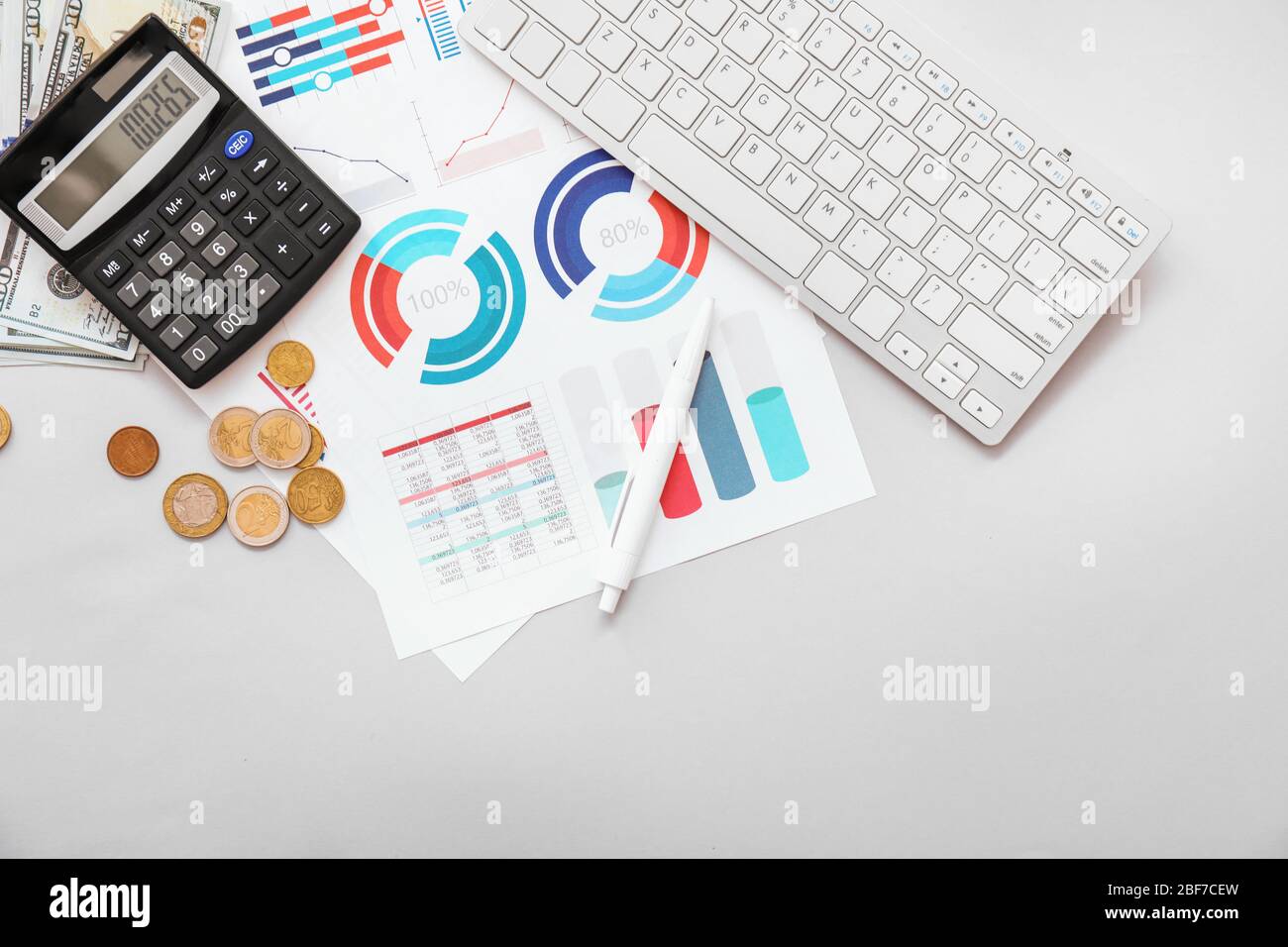 Workplace of modern bank manager Stock Photo - Alamy