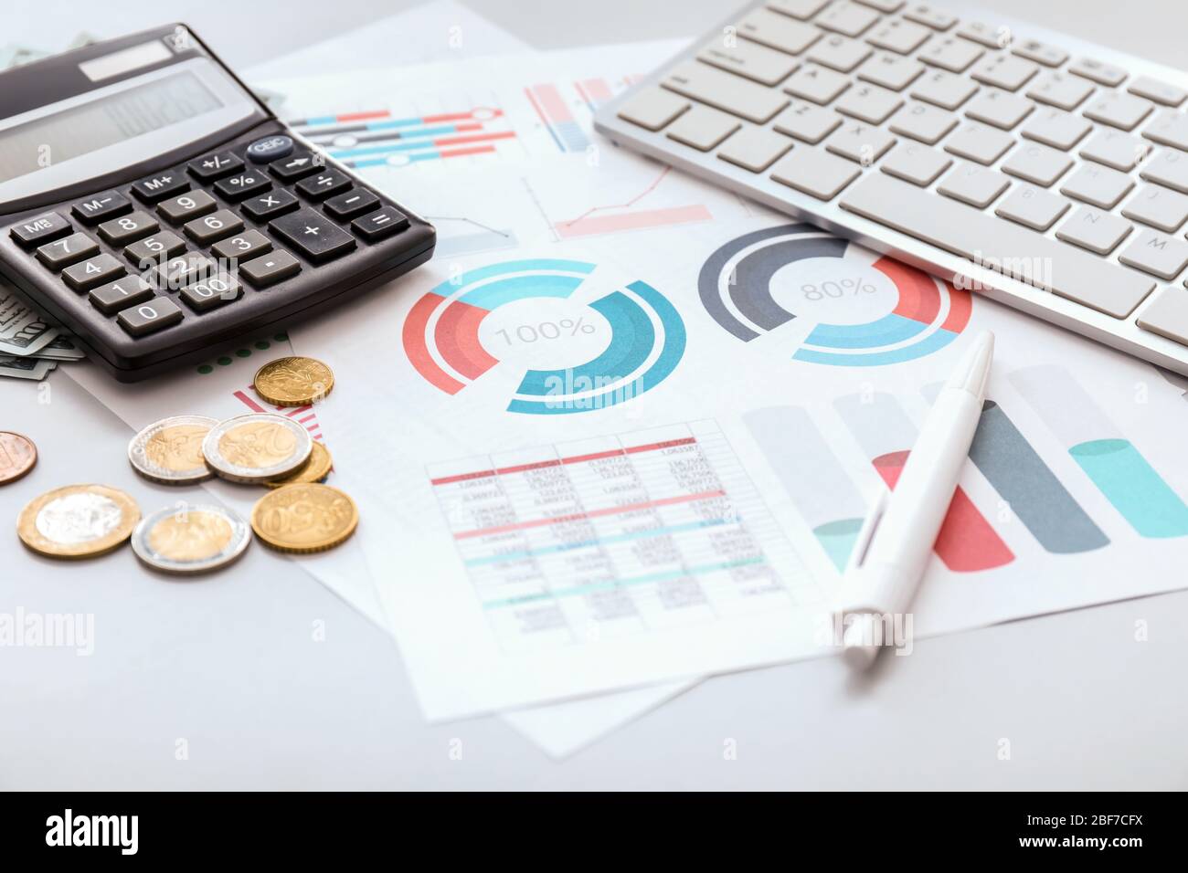 Workplace of modern bank manager Stock Photo - Alamy