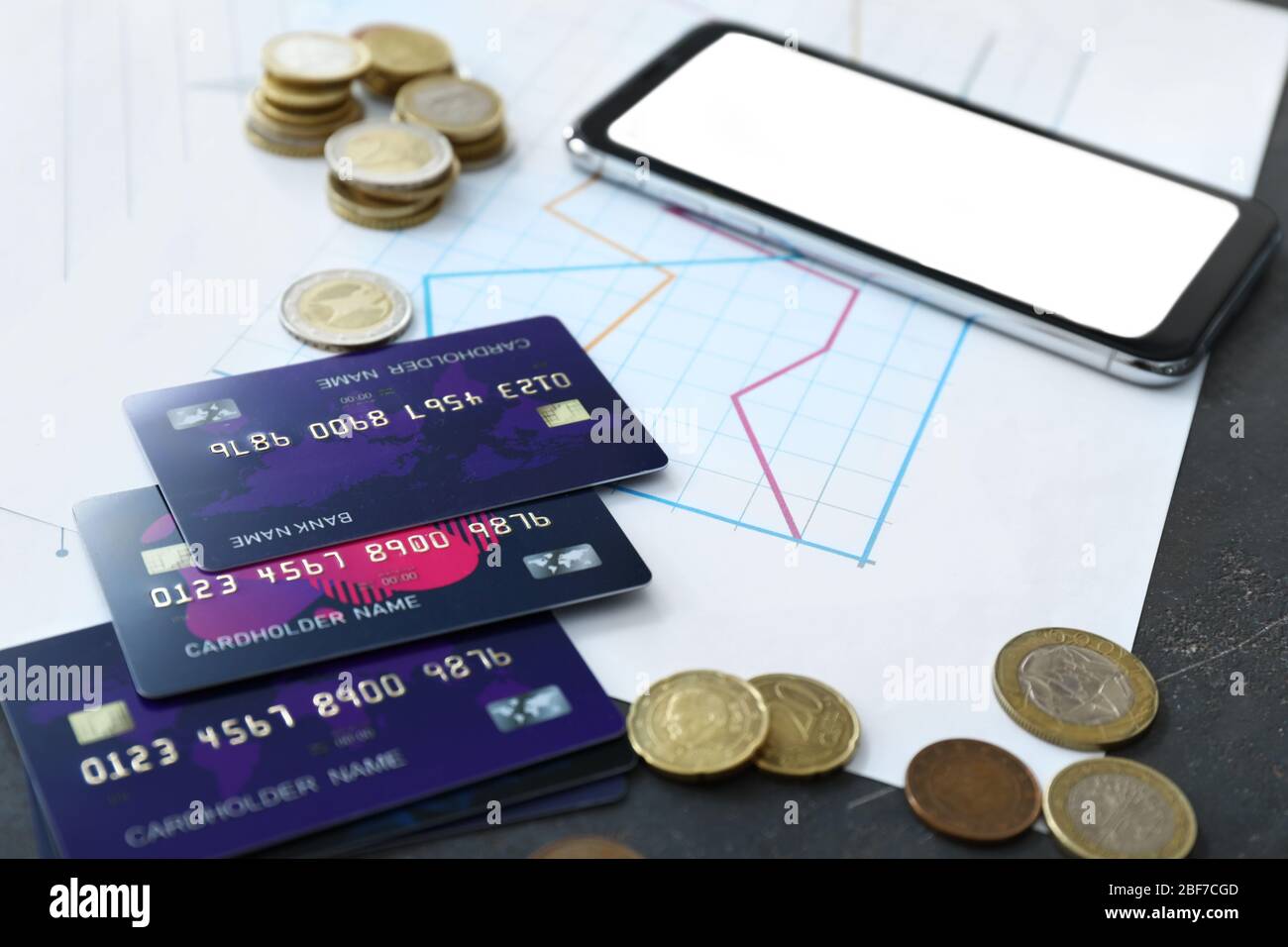Workplace of modern bank manager, closeup Stock Photo - Alamy