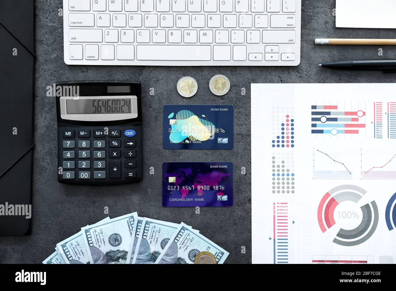 Workplace of modern bank manager Stock Photo - Alamy