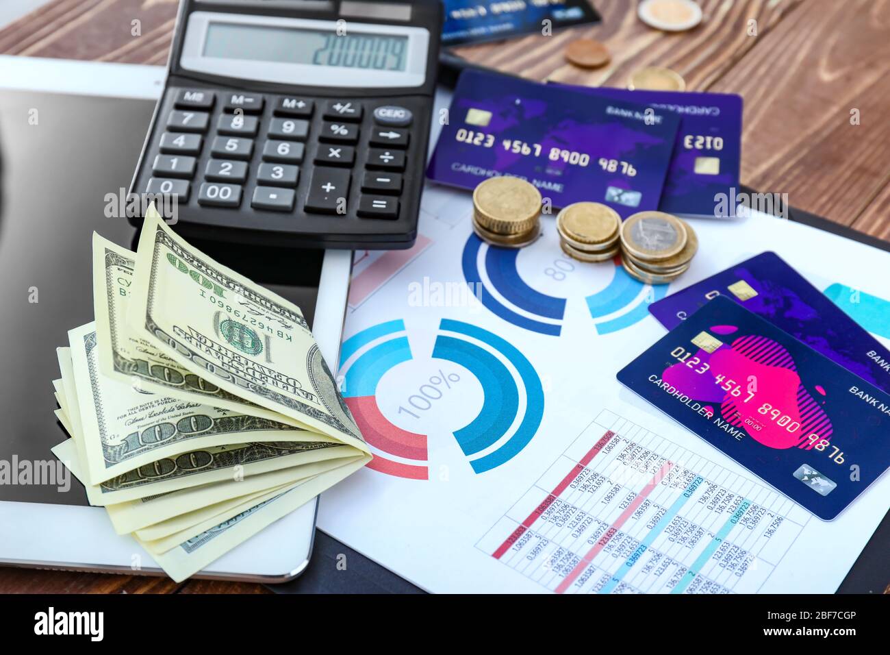 Workplace of modern bank manager, closeup Stock Photo - Alamy