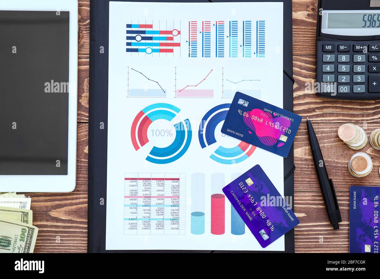 Workplace of modern bank manager Stock Photo - Alamy