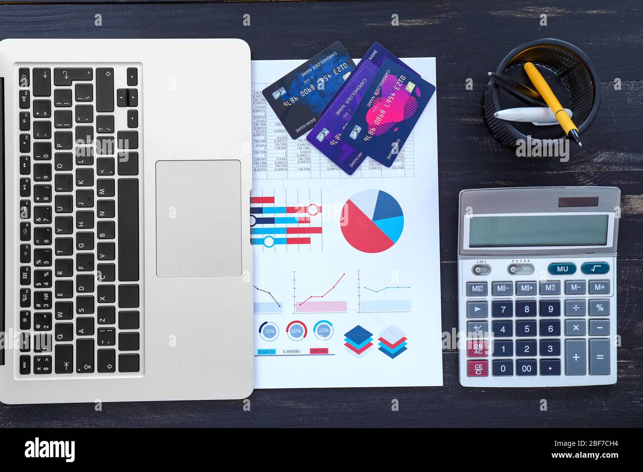 Workplace of modern bank manager Stock Photo - Alamy