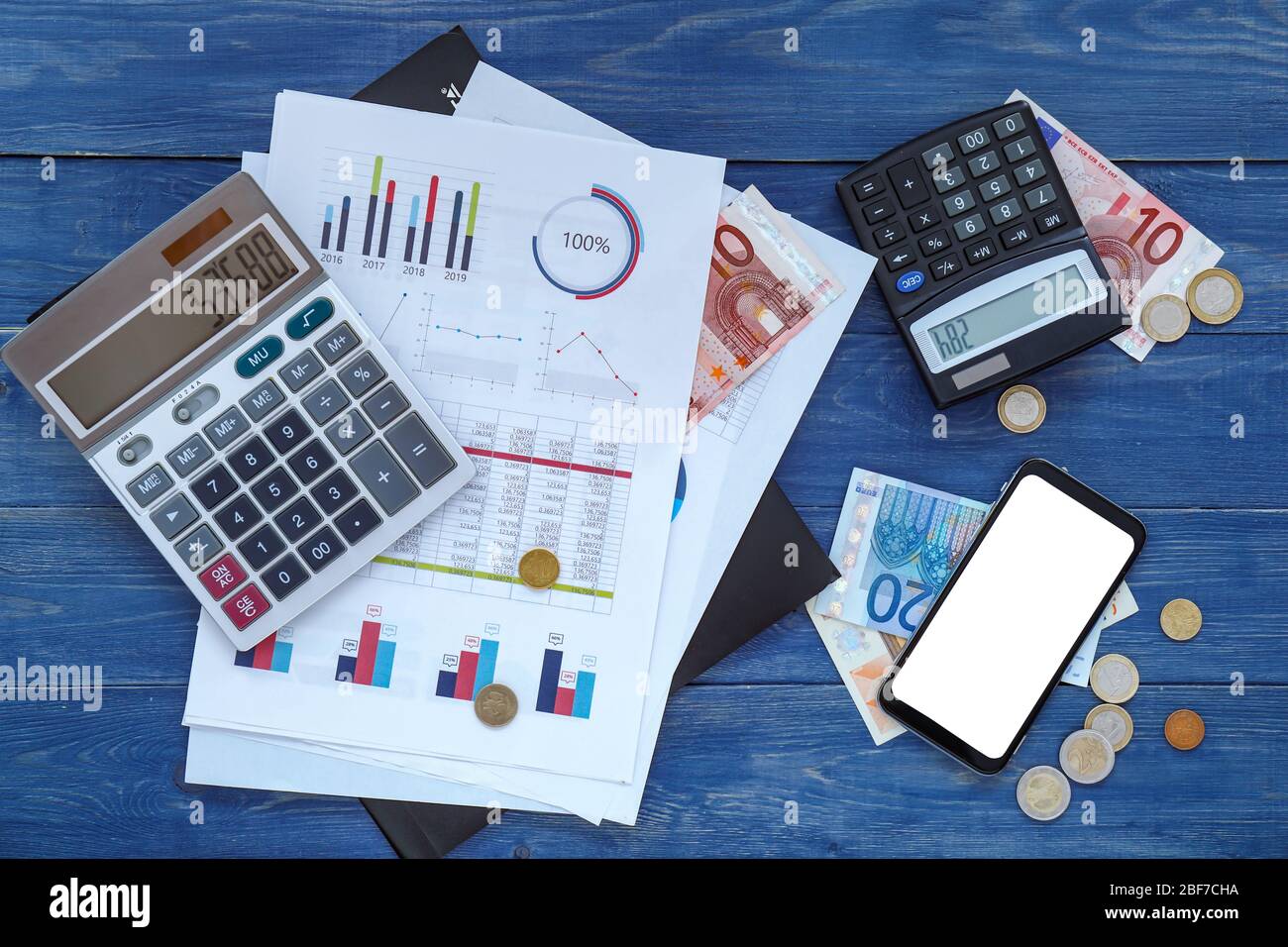 Workplace of modern bank manager Stock Photo - Alamy