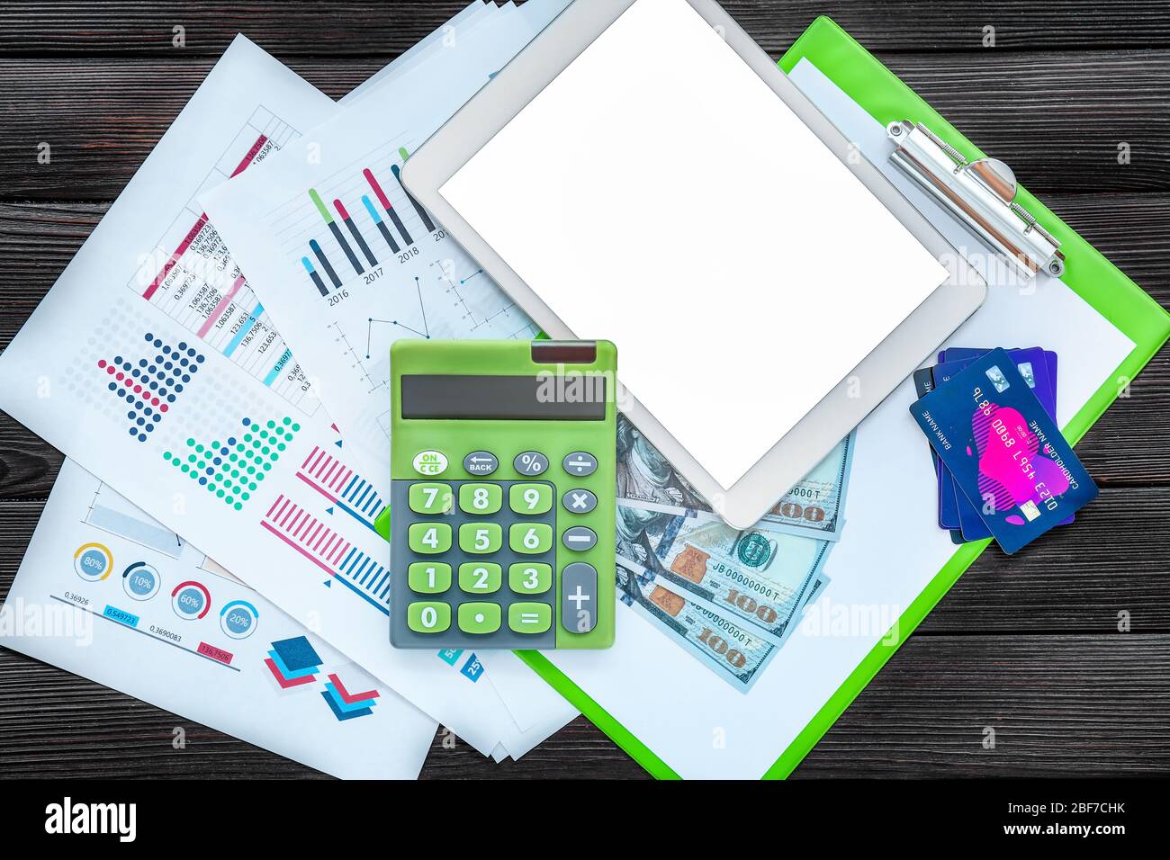 Workplace of modern bank manager Stock Photo - Alamy