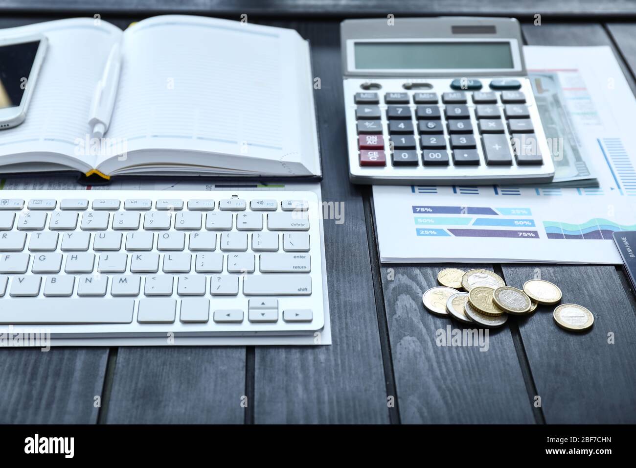 Workplace of modern bank manager Stock Photo - Alamy