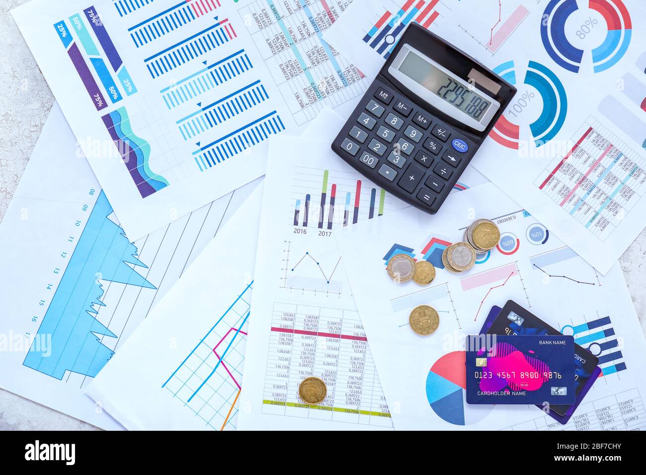 Workplace of modern bank manager Stock Photo - Alamy