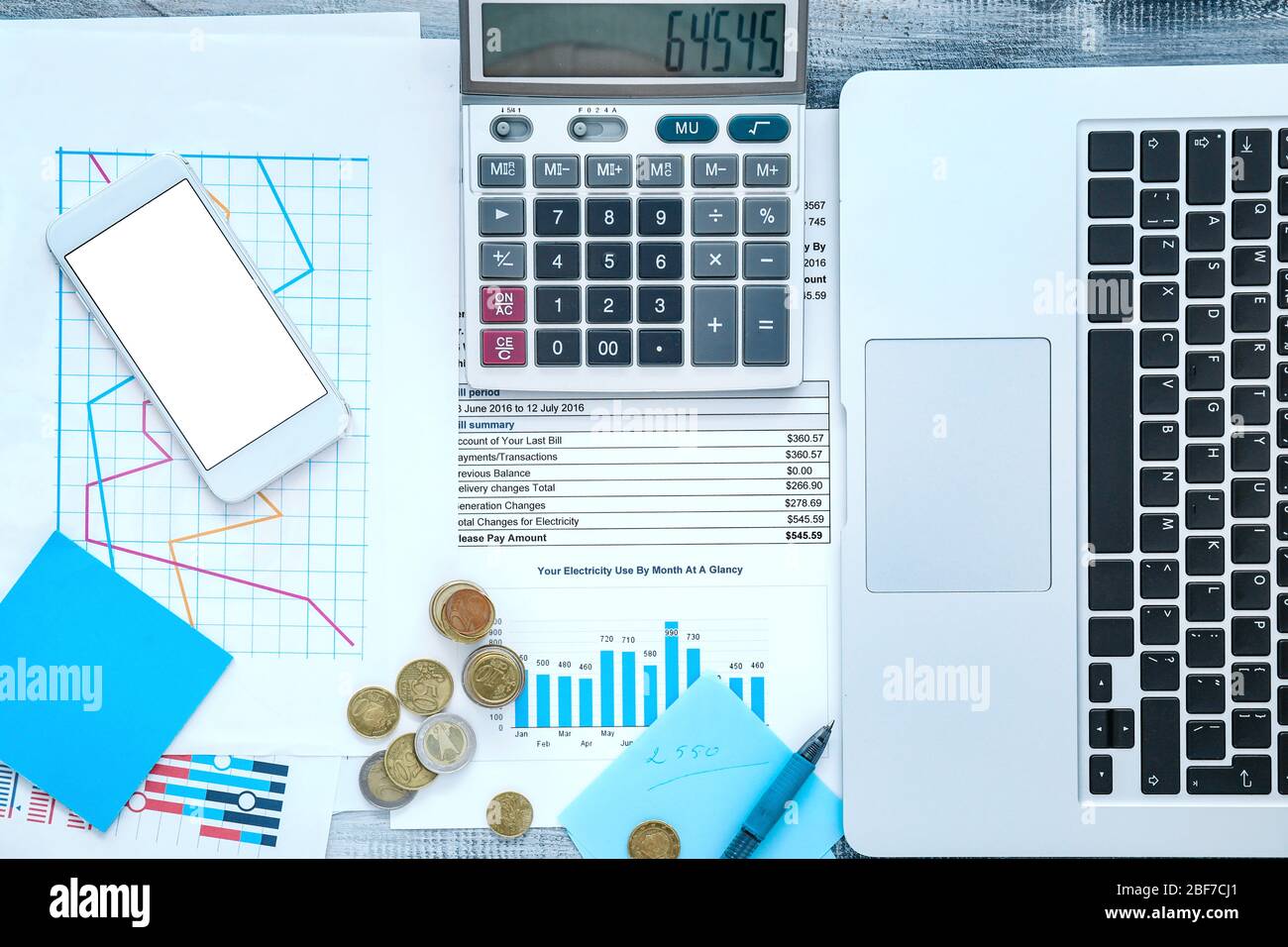 Workplace of modern bank manager Stock Photo - Alamy