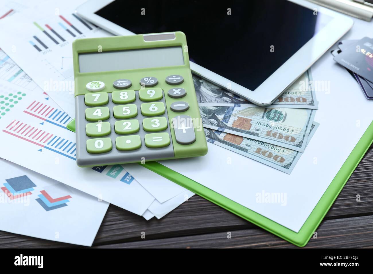 Workplace of modern bank manager, closeup Stock Photo - Alamy