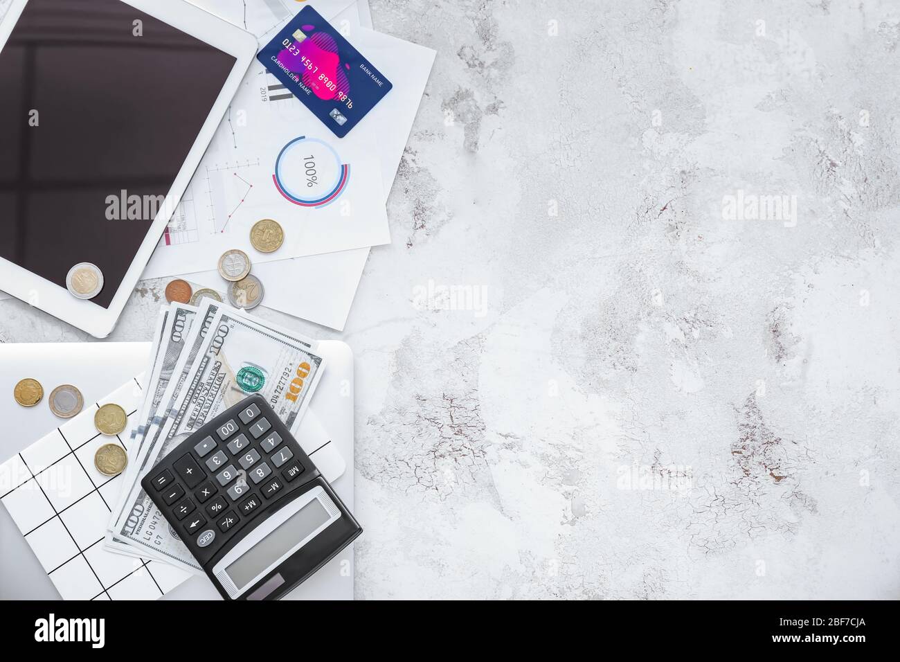 Workplace of modern bank manager Stock Photo - Alamy