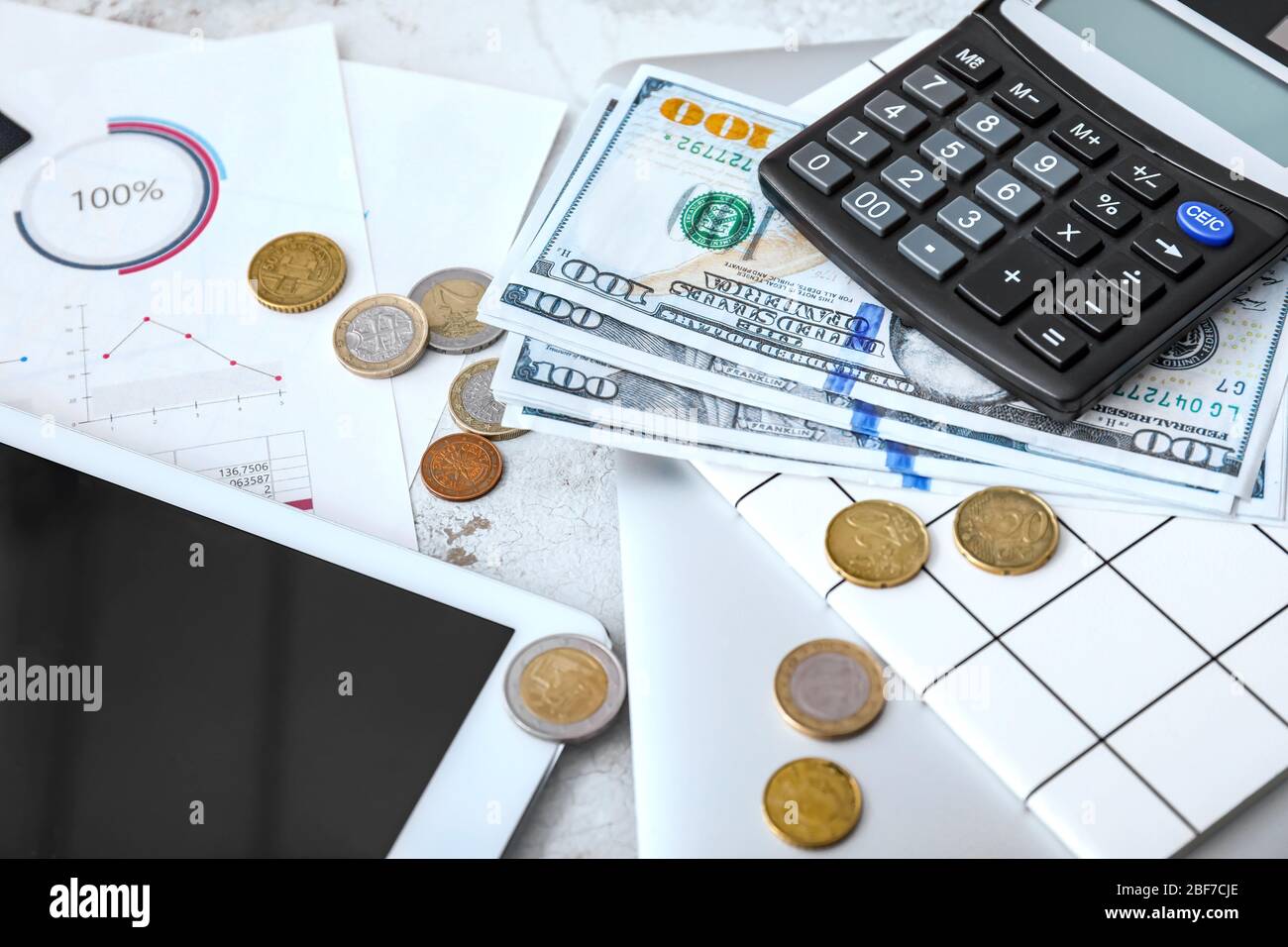 Workplace of modern bank manager, closeup Stock Photo - Alamy