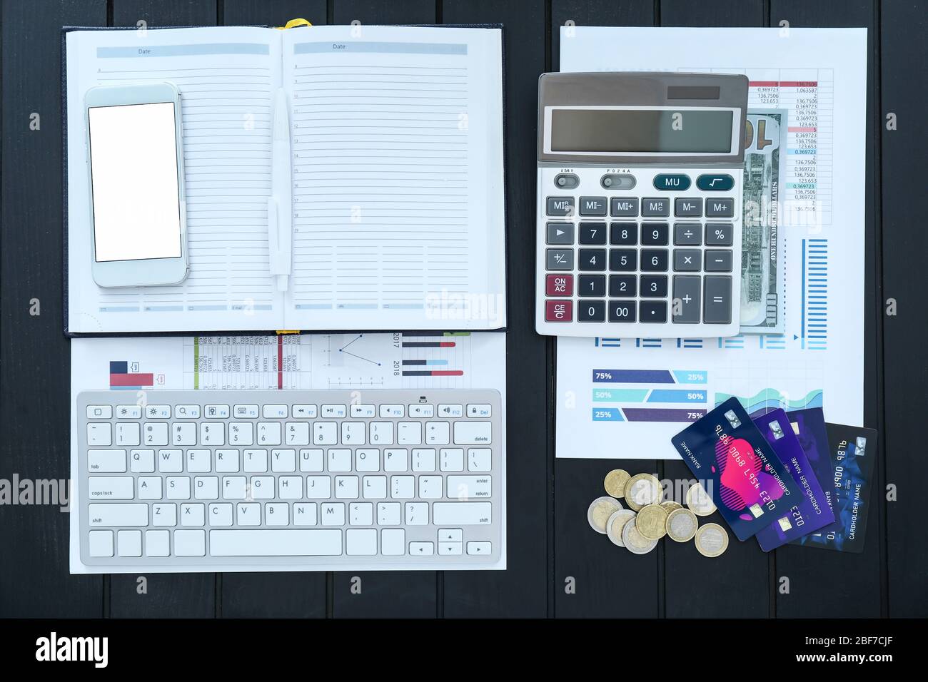Workplace of modern bank manager Stock Photo - Alamy