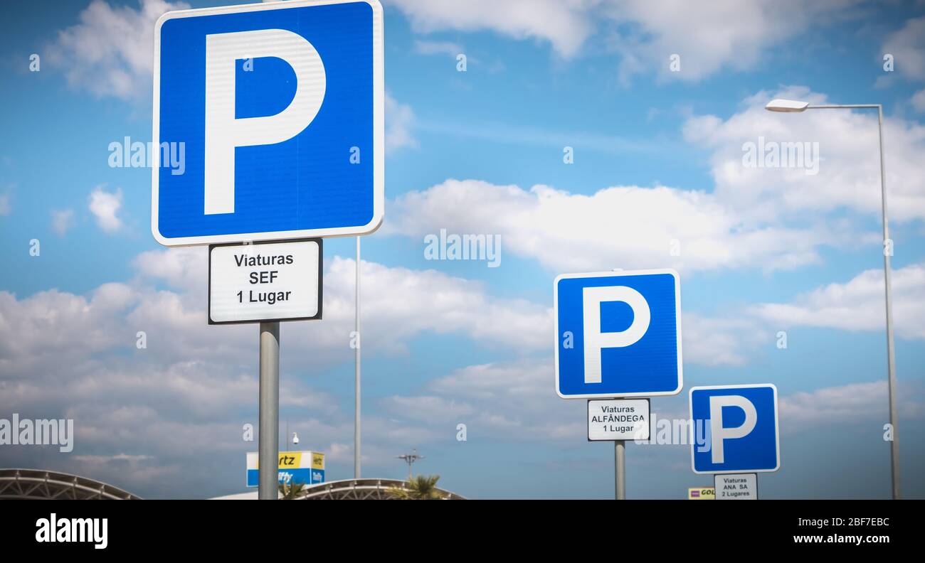 Faro, Portugal - May 3, 2018: parking sign reserved for government ...