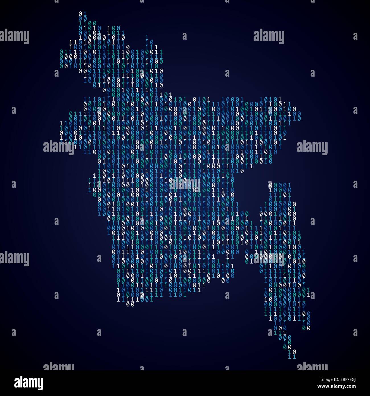 Bangladesh country map made from digital binary code Stock Vector Image ...