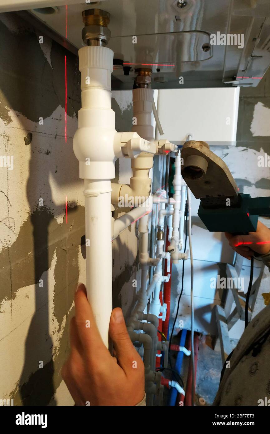 Two-circuit domestic water heater and plumbing connections.2020 Stock ...