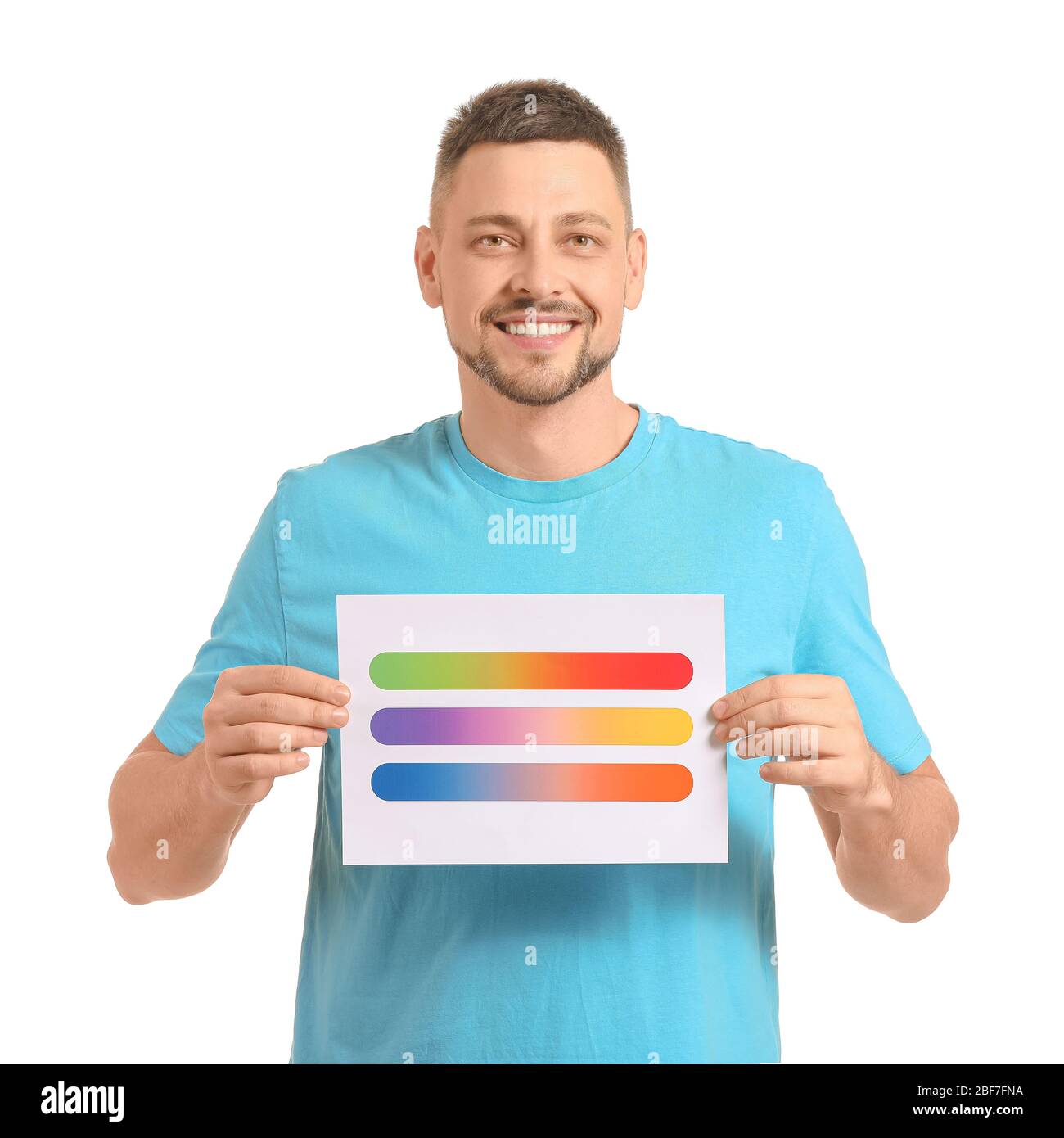 Man with color palettes on white background Stock Photo - Alamy