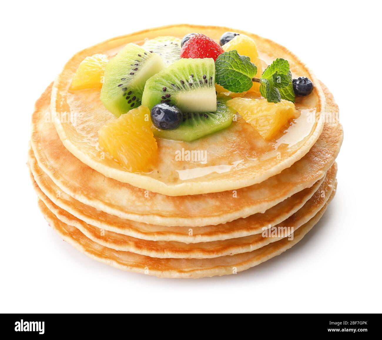 American pancake stack fresh fruit Cut Out Stock Images & Pictures - Alamy
