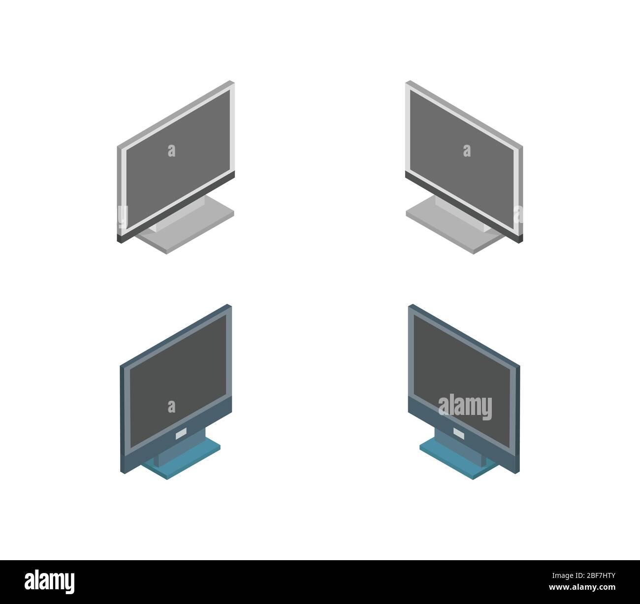 isometric television icon illustrated in vector on white background ...