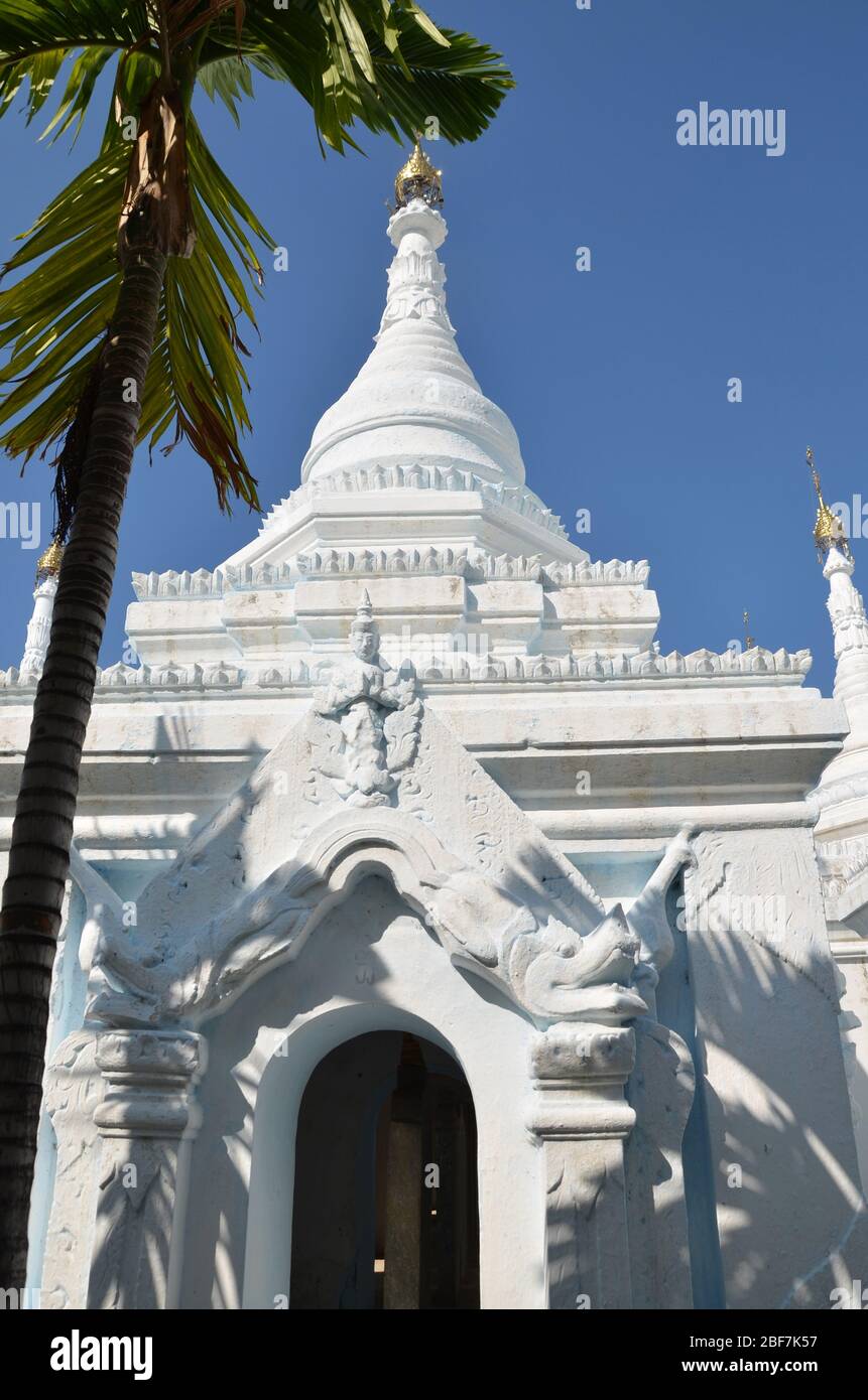 Ancient white temple in Mandalay, Myanmar Stock Photo - Alamy