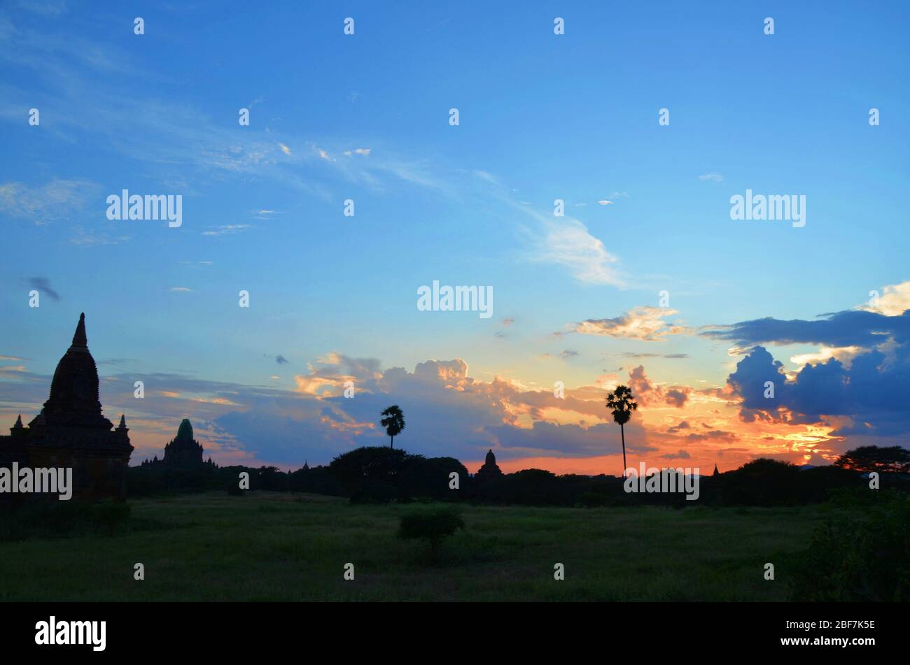 Bagan sunset pagoda silhouette myanmar hi-res stock photography and ...