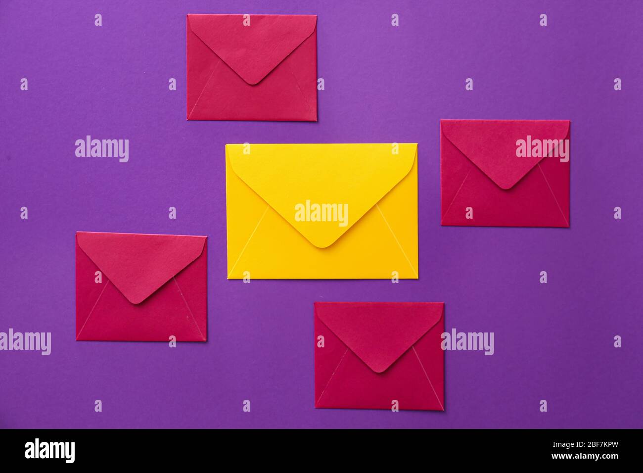 Paper envelopes on color background Stock Photo - Alamy