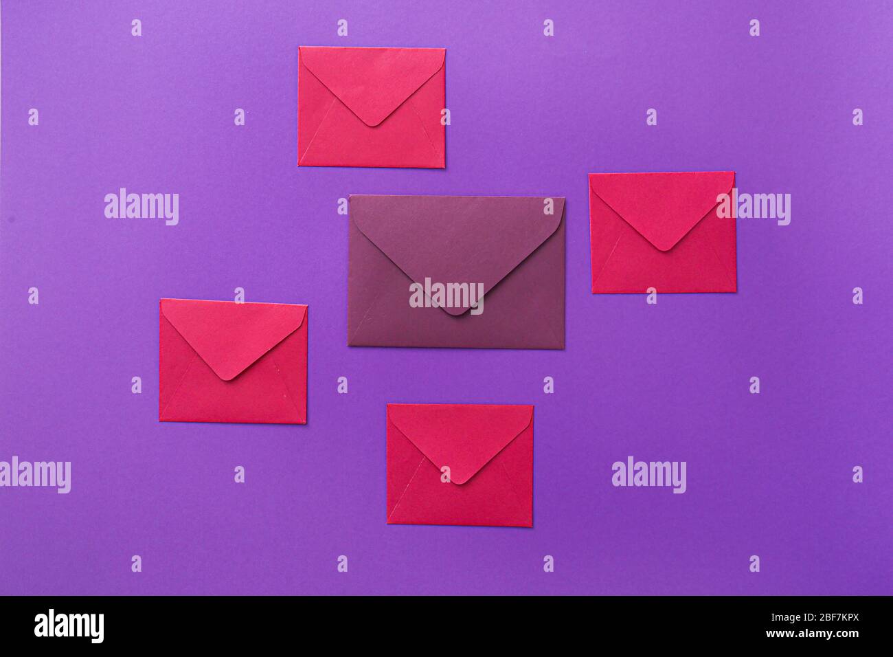Paper envelopes on color background Stock Photo - Alamy