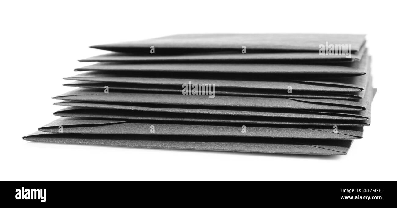 Stack of paper envelopes on white background Stock Photo - Alamy