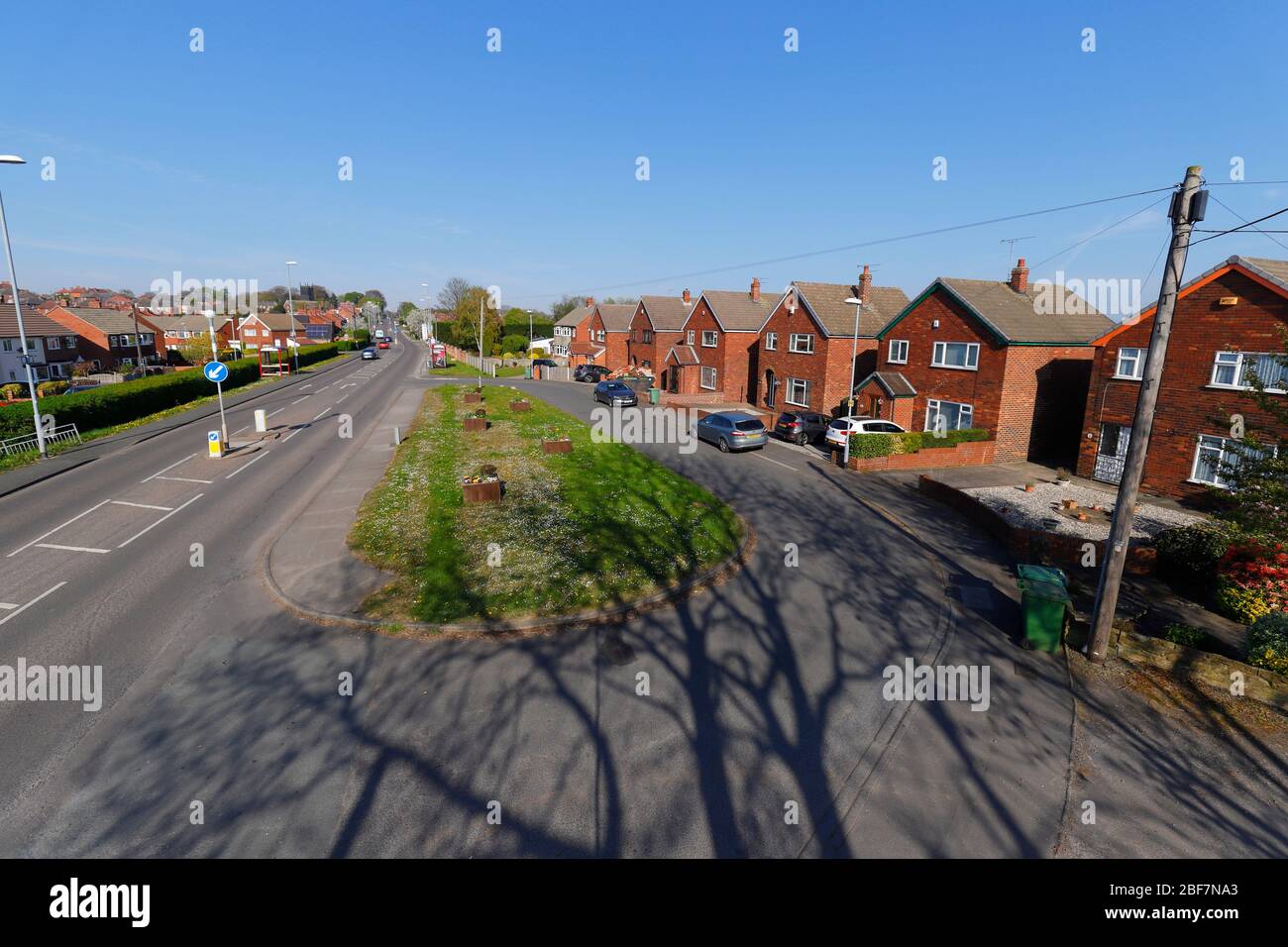 Looking along Wakefield Road in Swillington,Leeds Stock Photo - Alamy
