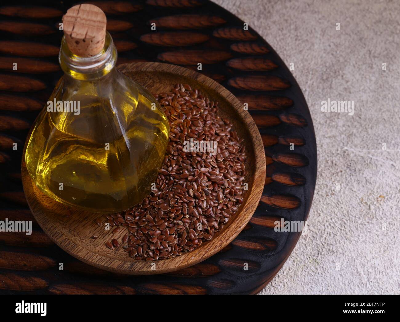 natural linseed oil for healthy food Stock Photo - Alamy