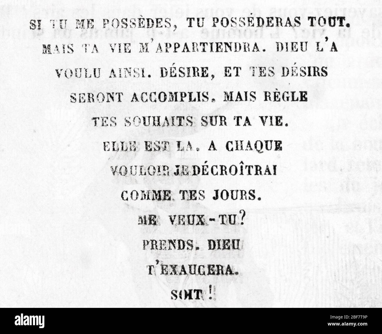 Traduction de l'Inscription en arabe gravee sur la peau magique ...