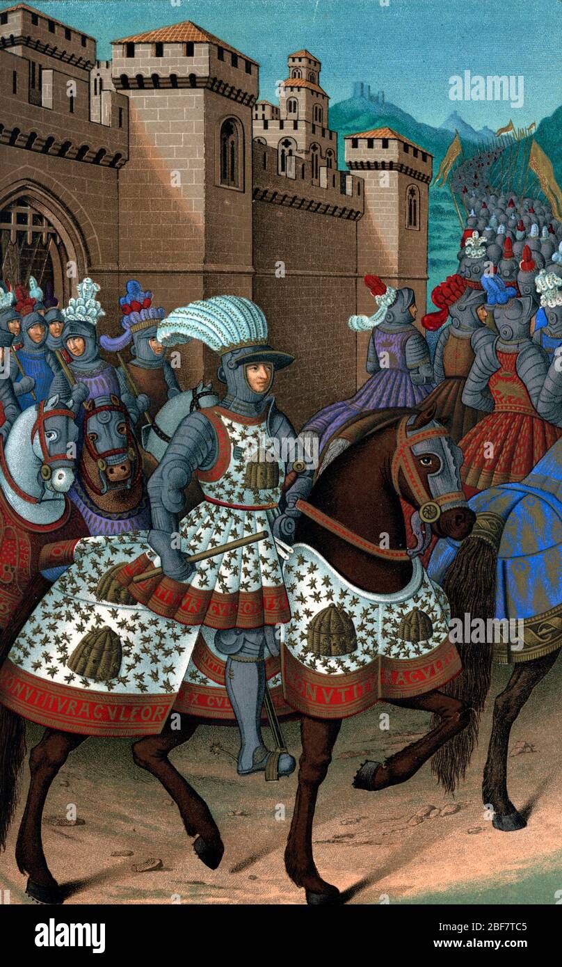 Portrait du roi de France Louis XII (1462-1515) quittant Alexandrie ...