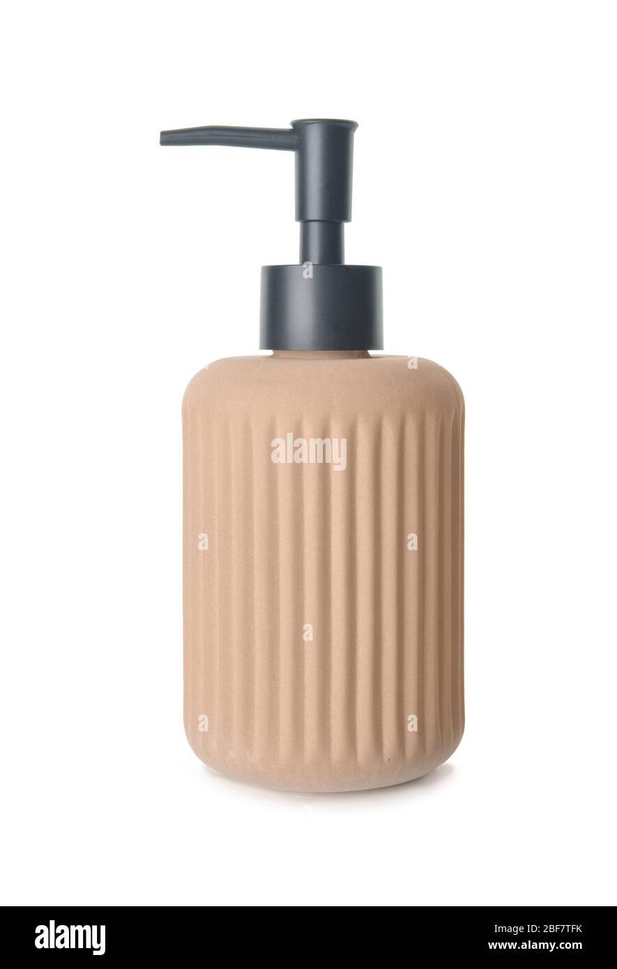 Container for liquid soap on white background Stock Photo - Alamy
