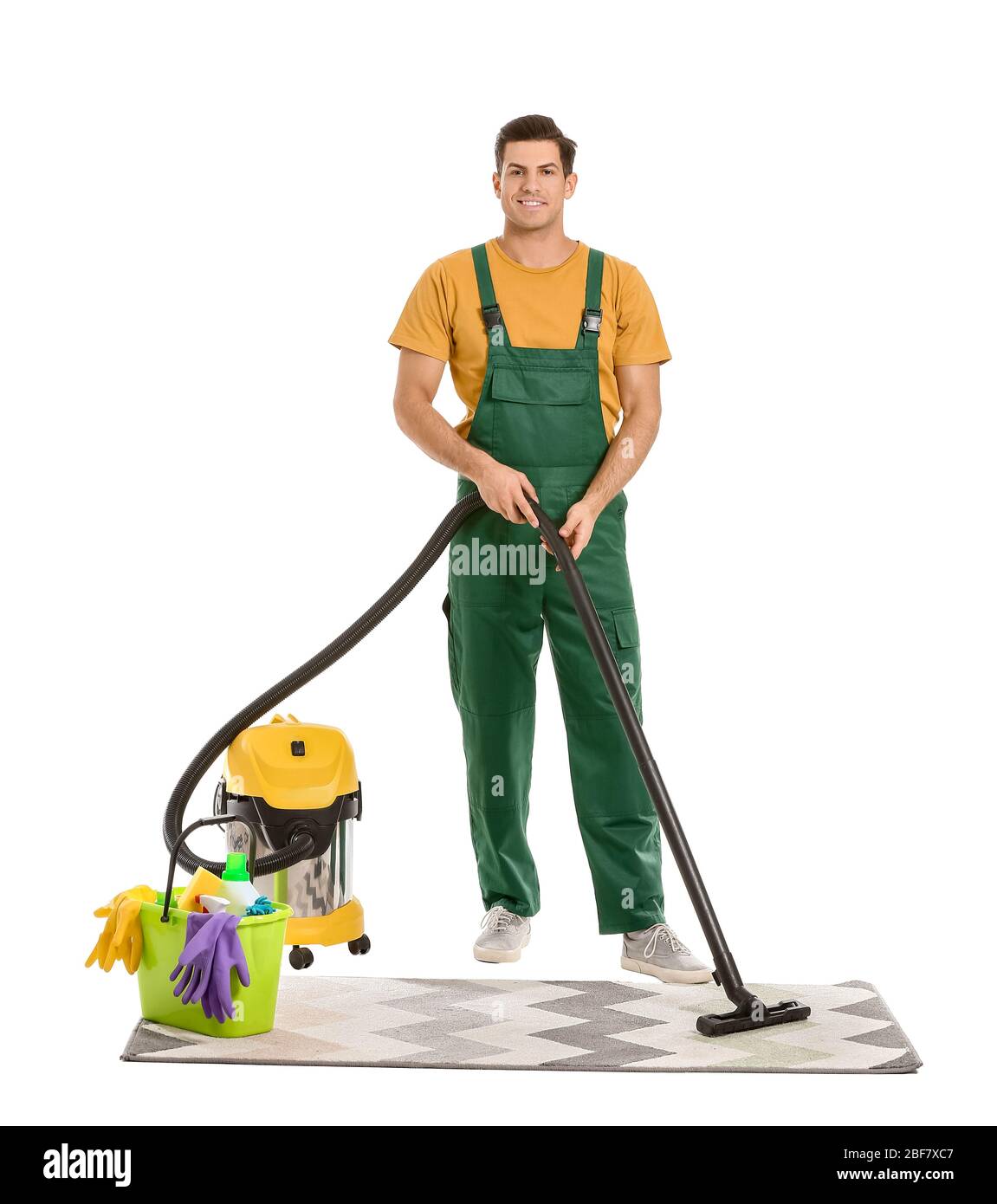 Man hoovering isolated hi-res stock photography and images - Alamy