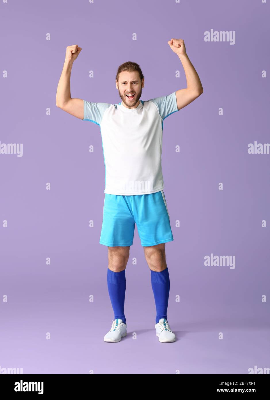 Happy football player hi-res stock photography and images - Alamy