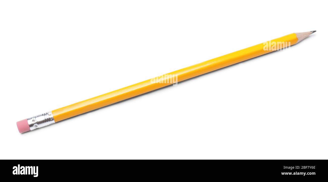 Ordinary pencil on white background Stock Photo - Alamy