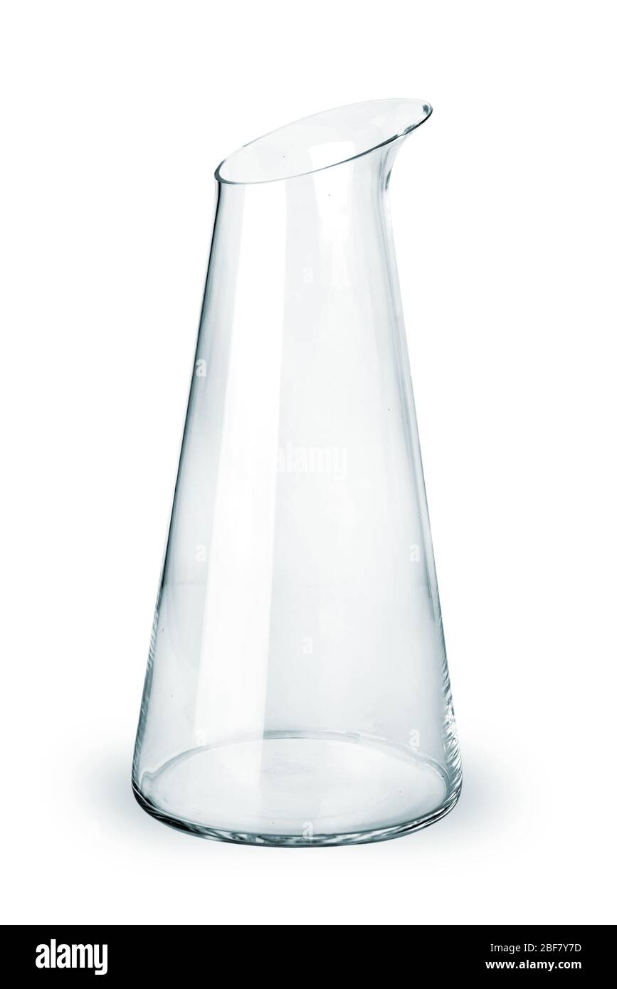 Empty laboratory flask on white background Stock Photo - Alamy
