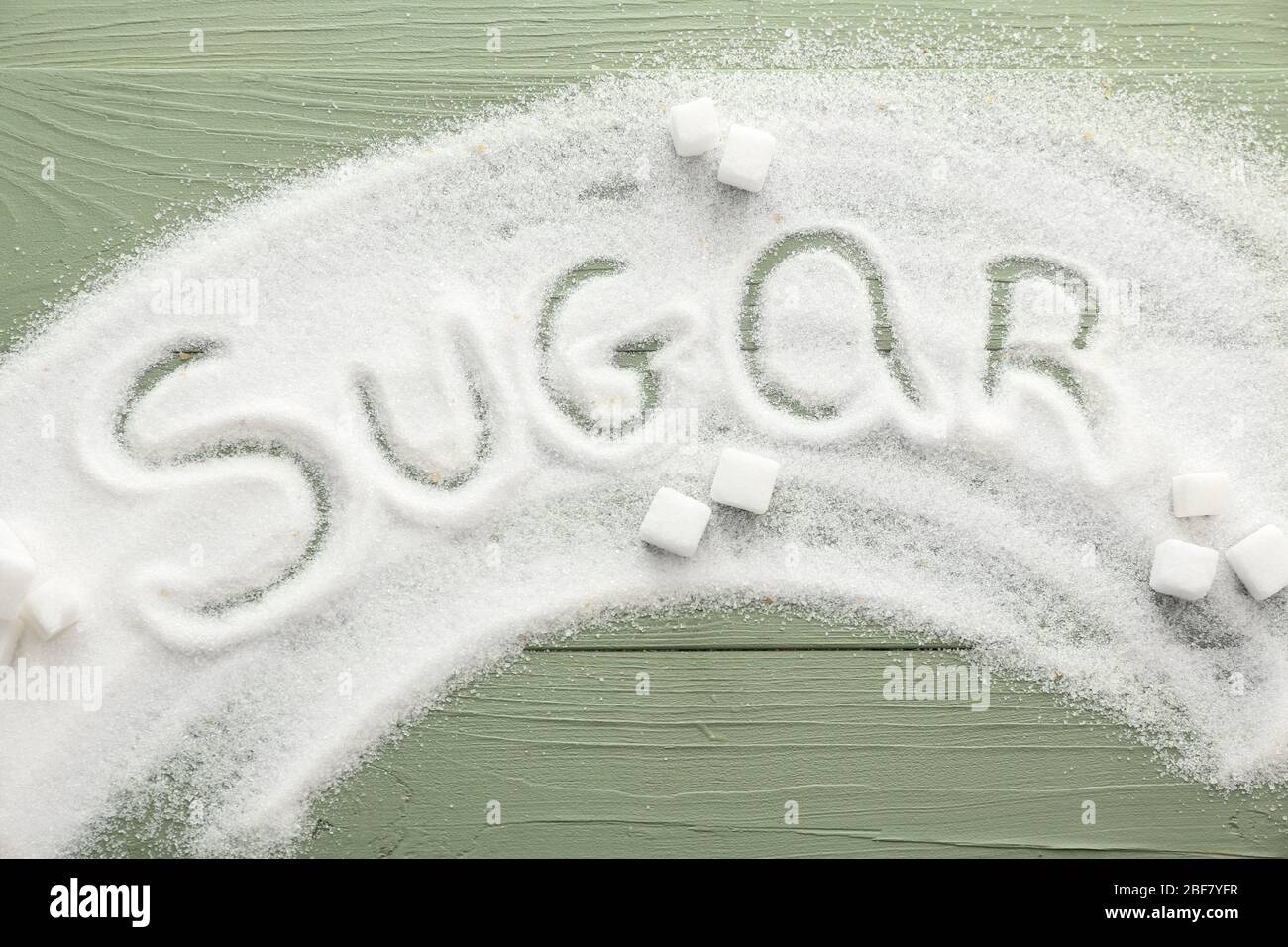 White sugar on color hi-res stock photography and images - Alamy