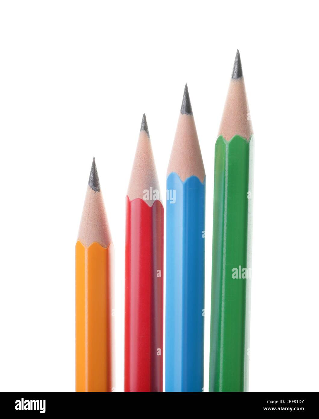 Ordinary pencils on white background Stock Photo - Alamy